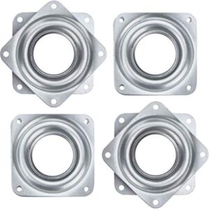 onwon 4 pieces 3 inch square lazy susan turntable bearings 150 pound capacity galvanized steel rotating bearing plate swivel plate