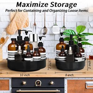 Lazy Susan Organizer, Metal Steel Lazy Susan Turntable Organizer for Cabinet, Rotating Spice Rack for Pantry Cupboard Table Bathroom Vanity Countertop, Kitchen Organization and Storage, 2 Pack