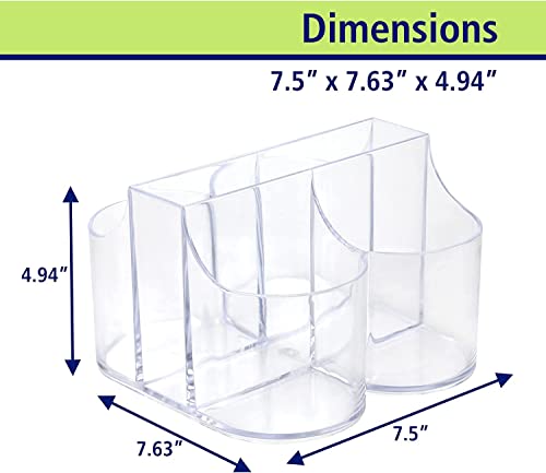 Friwer 5 Compartment Classic Acrylic Napkin Holder with Cutlery Organizer Caddy Bin, For Spoons, Forks, Knives & Cups, Indoor/Outdoor Use