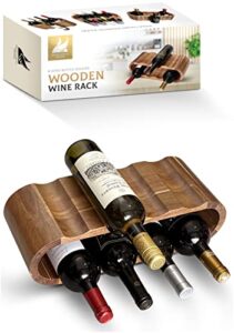 mercurial trade wine rack free standing 8 bottle acacia wine racks countertop cabinet wine holder stand wine storage shelf for kitchen, bar, pantry