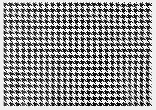 Self Adhesive Vinyl Black and White Shelf Liner Contact Paper Houndstooth Plaid Dresser Drawer Liner Sticker Peel and Stick Wallpaper Removable 17.7x117 Inches