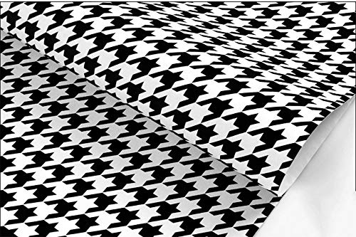 Self Adhesive Vinyl Black and White Shelf Liner Contact Paper Houndstooth Plaid Dresser Drawer Liner Sticker Peel and Stick Wallpaper Removable 17.7x117 Inches