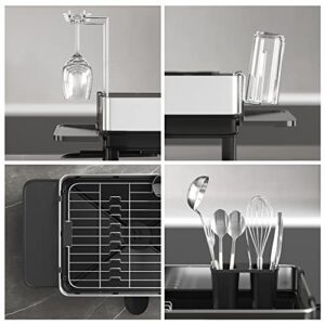 niffgaff Dish Drying Rack with Automatic Drainage System, Fingerprint-Proof Stainless Steel 304 Frame, A1908S-1