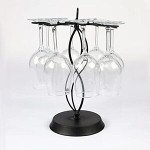 homeroots wine 8-glass holder for kitchen, freestanding countertop stemware 8-wine glass holder