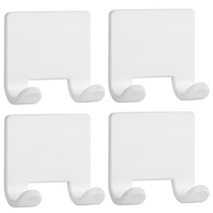 vanzavanzu razor shaver holder for shower wall adhesive hooks for hanging, bathroom silicone waterproof decorative shower hooks hair brush holder for towel (4 pack-white)