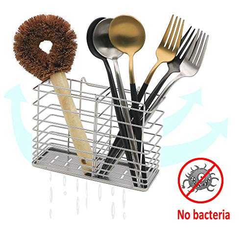 kaileyouxiangongsi Utensil Drying Rack/Chopsticks/Spoon/Fork/Knife Drainer Basket Flatware Storage Drainer,2 Divided Compartments, Sturdy 304 Stainless Steel, Rust Proof