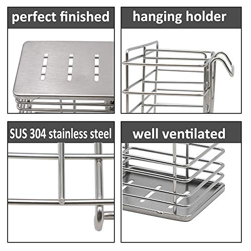 kaileyouxiangongsi Utensil Drying Rack/Chopsticks/Spoon/Fork/Knife Drainer Basket Flatware Storage Drainer,2 Divided Compartments, Sturdy 304 Stainless Steel, Rust Proof