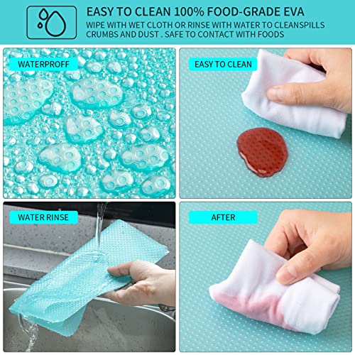 60 Pcs Refrigerator Liners Washable Refrigerator Shelf Liners Waterproof Refrigerator Mats Home Kitchen Gadgets Covers Pads for Drawer Cabinet Freezer Glass Shelf Wire Shelving Cupboard