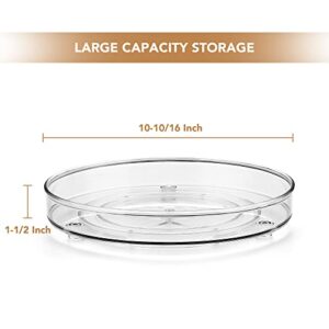 Ravinte Lazy Susan Turntable Organizer - Clear Plastic Rotating Storage Collection for Refrigerator - Spinning Round Spice Organizer for Kitchen Cabinets - 10.6 Inch 1 Pack