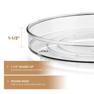 Ravinte Lazy Susan Turntable Organizer - Clear Plastic Rotating Storage Collection for Refrigerator - Spinning Round Spice Organizer for Kitchen Cabinets - 10.6 Inch 1 Pack