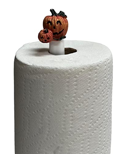 Crazy Chef Toppers Decorative Paper Towel Holder - Interchangeable Holiday Kitchen Decor - 6 Hand Painted Seasonal Decor Tops, Wooden Paper Towel Holder Stand, and Top Holder