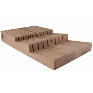 shun in-drawer bamboo knife tray: 15-slot