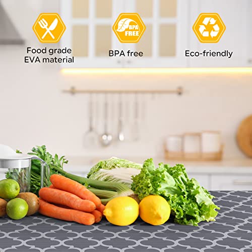 Shelf Liners for Kitchen Cabinets Non-Adhesive Waterproof Drawer Mat Liners Non Slip Refrigerator Liners Plastic Fridge Protectors for Shelves Pantry Cupboard 11.8 Inches x 10 FT Grey