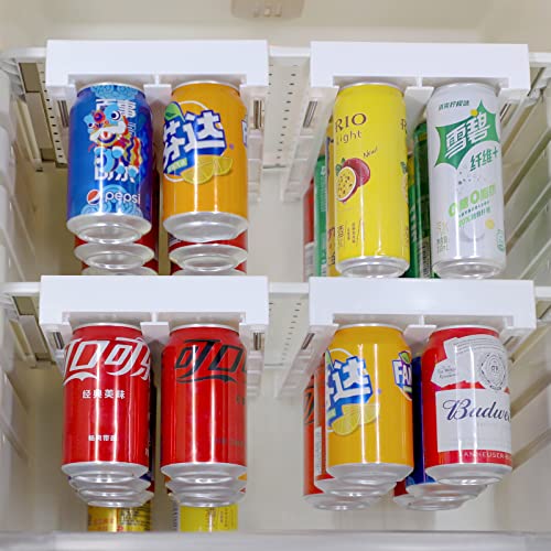 ZWMBYN Hanging Fridge Soda Can Organizer, Pull-out Fridge Drink Can Holder Drawer Organizer, Fridge Shelf Holder Storage Drink Beverage Dispenser Rack for Refrigerator Fit for 0.6in Fridge Shelf