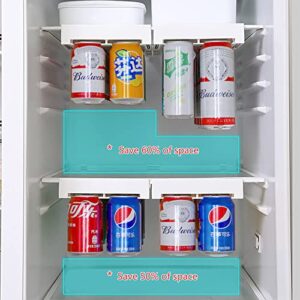 ZWMBYN Hanging Fridge Soda Can Organizer, Pull-out Fridge Drink Can Holder Drawer Organizer, Fridge Shelf Holder Storage Drink Beverage Dispenser Rack for Refrigerator Fit for 0.6in Fridge Shelf