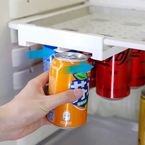 ZWMBYN Hanging Fridge Soda Can Organizer, Pull-out Fridge Drink Can Holder Drawer Organizer, Fridge Shelf Holder Storage Drink Beverage Dispenser Rack for Refrigerator Fit for 0.6in Fridge Shelf