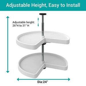 UBACKS 24 Inch Lazy Susan Kitchen Cabinet Organizer, Kidney Shape Lazy Susan Turnable