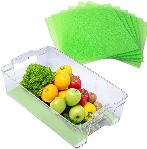 BULLETSHAKER Fruit and Veggie Life Extender Liner by Tenquest 4-Pack, 15X14 Inch, Refrigerator Shelf - Produce Saver, Extends Life and Keeps Refrigerator Fresh Prevents Spoilage