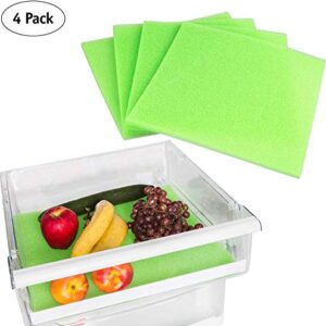 BULLETSHAKER Fruit and Veggie Life Extender Liner by Tenquest 4-Pack, 15X14 Inch, Refrigerator Shelf - Produce Saver, Extends Life and Keeps Refrigerator Fresh Prevents Spoilage