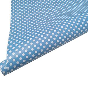 Decorative Self Adhesive Blue Polka Dot Contact Paper Shelf Drawer Liner Cabinets Dresser Liner Furniture Sticker Wall Crafts Decal Vinyl Film 17.7X78.7 Inches