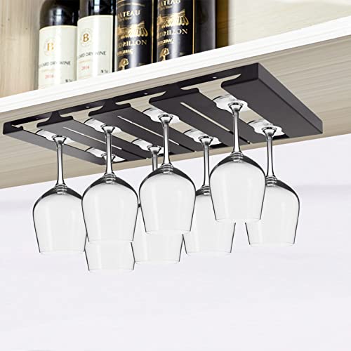 CUKE2BEET 16.5 Inch Stainless Steel Wine Glasses Rack Under Cabinet Stemware Rack, Wine Glass Holder Rack Wine Glass Storage Hanger for Cabinet Kitchen Bar