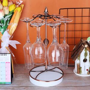 2 Pack Countertop Wine Glass Rack with 6 Hooks Tabletop Wine Glass Stand,Metal Stemware Holder Stand Freestanding Wine Glass Holder Display Rack Elegant Stemware Storage Rack for Home Storage,Bronze