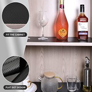 Janeart Kitchen Cabinet Shelf Liner, Non-Adhesive Shelf Liners, Easy to Cut Dot Design Drawer Liner, Non Slip Waterproof Kitchen Pantry Liner(12 inch x 72 inch, Black)