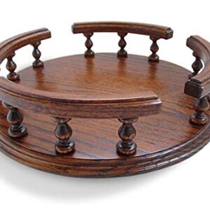 Amish Handcrafted 12" Lazy Susan Turn Table Revolving Solid Wood Oak Table Centerpiece Rotate Condiment Server Swivel (Sorrel)