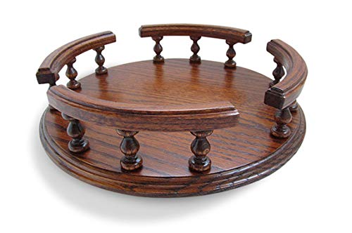 Amish Handcrafted 12" Lazy Susan Turn Table Revolving Solid Wood Oak Table Centerpiece Rotate Condiment Server Swivel (Sorrel)