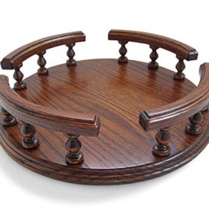 Amish Handcrafted 12" Lazy Susan Turn Table Revolving Solid Wood Oak Table Centerpiece Rotate Condiment Server Swivel (Sorrel)