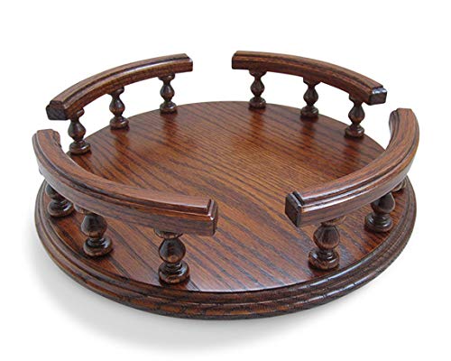 Amish Handcrafted 12" Lazy Susan Turn Table Revolving Solid Wood Oak Table Centerpiece Rotate Condiment Server Swivel (Sorrel)