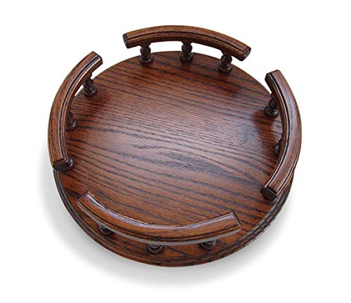 Amish Handcrafted 12" Lazy Susan Turn Table Revolving Solid Wood Oak Table Centerpiece Rotate Condiment Server Swivel (Sorrel)