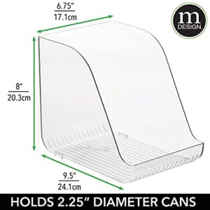 mDesign Compact Plastic Kitchen and Pantry Storage Organizer Bin for Tall Skinny Soda/Pop Cans - Kitchen, Pantry, Refrigerator - 4 Pack - Clear