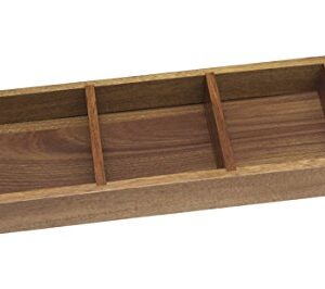 Lipper International Acacia Organizer Tray, 3-Compartments, 12" x 4 1/8" x 1 3/4"