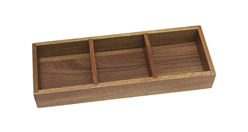 Lipper International Acacia Organizer Tray, 3-Compartments, 12" x 4 1/8" x 1 3/4"