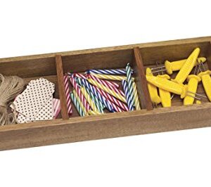 Lipper International Acacia Organizer Tray, 3-Compartments, 12" x 4 1/8" x 1 3/4"