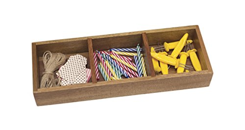 Lipper International Acacia Organizer Tray, 3-Compartments, 12" x 4 1/8" x 1 3/4"