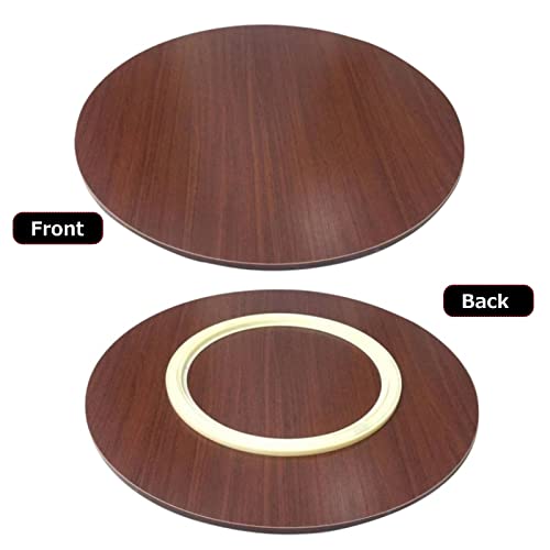 20in-38in Large Wooden Turntable Lazy Susan For Dining Table, Wooden Round Rotating Tray, 360° Swivel Lazy Susan For Home Kitchen Hotel Restaurant Serving Plate, Rotate By Hand (Color : Red-brown, S