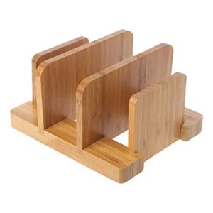 spnec wooden bamboo cutting board storage rack pot lids holder organizer shelf kitchen decor