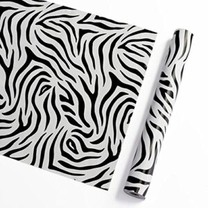 self adhesive vinyl zebra stripes contact paper decorative shelf liner for cabinets drawer dresser arts and crafts decor 17.7×78.7 inches