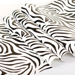 Self Adhesive Vinyl Zebra Stripes Contact Paper Decorative Shelf Liner for Cabinets Drawer Dresser Arts and Crafts Decor 17.7x78.7 Inches