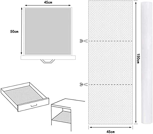 UXTAGR Kitchen Shelf Liner Fridge Liners Drawer Shelf Liner EVA Double Sided Non-Slip Non-Adhesive Anti-Slip Mats for Home Office，Multi-functionLiner Transparent Diamond Pattern（17.7”x 59”）