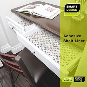 Smart Design Adhesive Shelf Liner - Metallic - 18 Inch x 36 Feet Total (Set of 6 Rolls) - Drawer Cabinet Paper - Kitchen - Diamond Thread