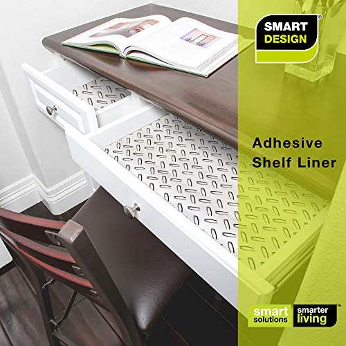 Smart Design Adhesive Shelf Liner - Metallic - 18 Inch x 36 Feet Total (Set of 6 Rolls) - Drawer Cabinet Paper - Kitchen - Diamond Thread