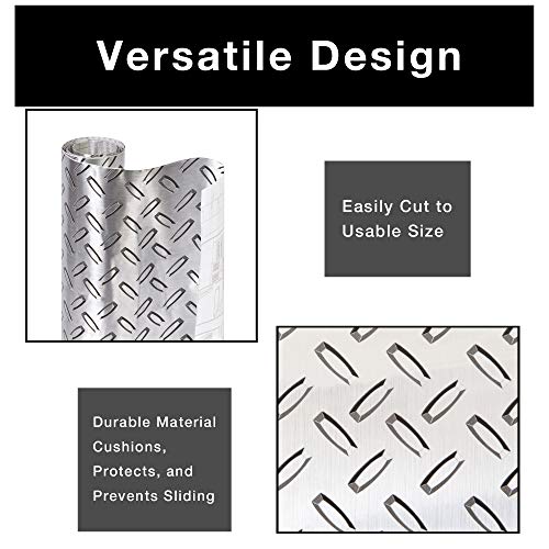 Smart Design Adhesive Shelf Liner - Metallic - 18 Inch x 36 Feet Total (Set of 6 Rolls) - Drawer Cabinet Paper - Kitchen - Diamond Thread