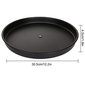 12 Inch Lazy Susan Organizer, Lazy Susan Turntable for Cabinet, Stainless Steel Spice Rack Trays Storage for Fridge Refrigerator Kitchen Bathroom Pantry Cabinet Cupboard Table Organization, Black