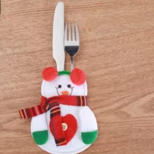 Weimay 8Pcs Christmas Dinner Table Decorations Tableware Holder Christmas Socks Decorations Christmas Knife Spoon Fork Bag for Xmas Party Dinner Table Knife and Fork Bag Table Cutlery Set