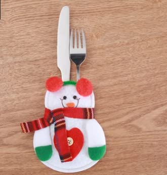 Weimay 8Pcs Christmas Dinner Table Decorations Tableware Holder Christmas Socks Decorations Christmas Knife Spoon Fork Bag for Xmas Party Dinner Table Knife and Fork Bag Table Cutlery Set