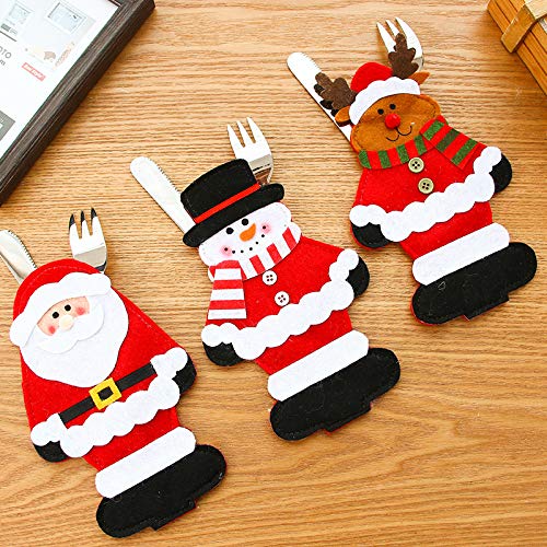 Weimay 1PCS Christmas Santa Holders Tableware Holders Santa Claus Flatware Holder Christmas Socks Decorations Dinner Table Decorations Party Supplies