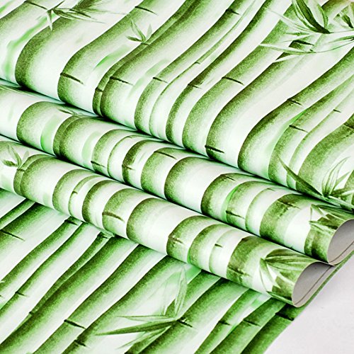 Yifely Green Bamboo Furniture Paper Self-Adhesive Shelf Liner Dresser Drawer Cabinet Sticker 17.7 Inch by 9.8 Feet